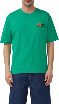 s.Oliver Baumwoll-T-Shirt im Relaxed Fit mit Front- und R&uuml;ckenprint