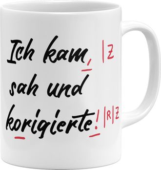 OM3 lustige Lehrer Kaffee-Tasse mit Spruch - Lehrergeschenk Spruchtasse Lehramt Studenten - Keramik Becher - 11oz 325ml - Beidseitig Bedruckt - Weiss