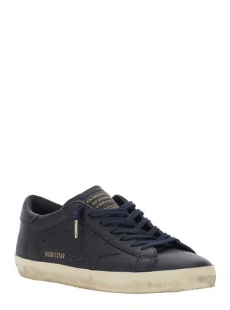Golden Goose Mens Sneakers Superstar Blue Leather Trainers