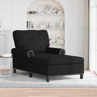 vidaXL vidaXL Chaise longue avec coussin Noir 91 x 157 x 91 cm tissu