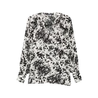 Karl Lagerfeld Volumin&ouml;se bedruckte Bluse - - Blouses & Shirts - Damen - Schwarzk - XL
