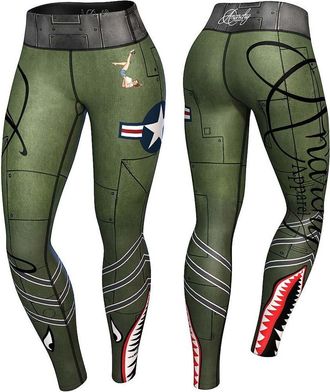 Anarchy Apparel s Bomber Compression Leggings,Mehrfarbig (green /grey),XS