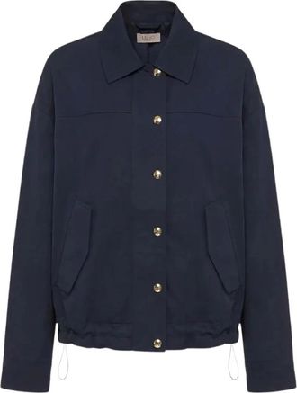 Liu Jo Femme, Vestes, Bleu, Taille: 38 FR Veste Courte Boutonn&eacute;e &agrave; Col Classique