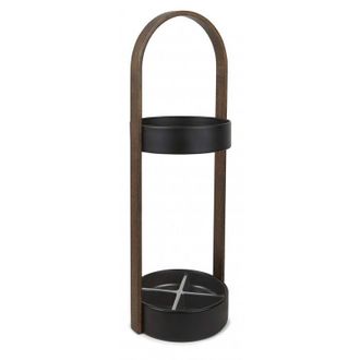 Umbra Porte parapluies bois et m&eacute;tal Hub Noir/Noyer