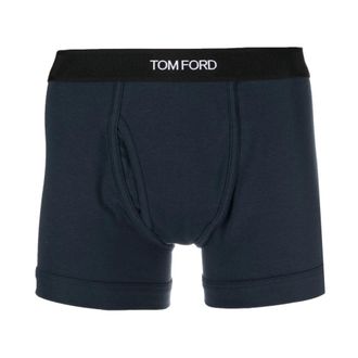 Tom Ford Boxer en coton stretch - Homme - Sous-v&ecirc;tements - Bleu - Taille: S