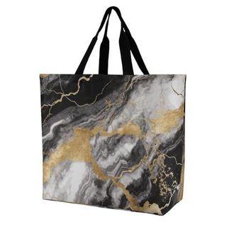 Generic Marbre Noir, Blanc Et Dor&eacute; Sac Fourre-Tout D&eacute;contract&eacute; Sacs Imperm&eacute;able Sac A Main Femmes Pour Gym Quotidienne Universit&eacute;