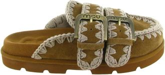 Mou Femme, Chaussures, Brun, Taille: 41 EU Low Bio Sabot Two Buckles