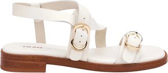 Frau Femme, Chaussures, Blanc, Taille: 40 EU Multi-Strap Leather Sandal