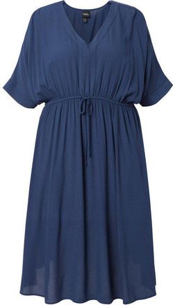 Ulla Popken Maxikleid Maxikleid A-Linie V-Ausschnitt Halbarm