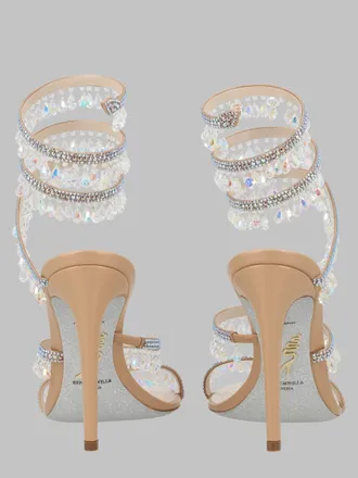 Rene Caovilla Chandelier Heeled Sandal - Beige