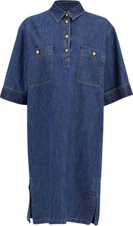 Valentino Garavani Femme, Robes, Bleu, Taille: 38 FR Denim Midi Shirt Dress