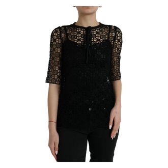 Dolce & Gabbana Wundersch&ouml;ne Spitzenbluse - - Blouses & Shirts - Damen - Schwarzk - XS