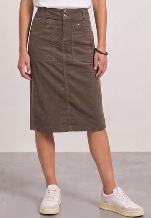 Street One Cordrock STREET ONE, Damen, Gr. 32, braun (velvet mocha), Cord, 98% Baumwolle, 2% Elasthan, unifarben, normal kniefrei, R&ouml;cke, in Cord-Optik, Topselle