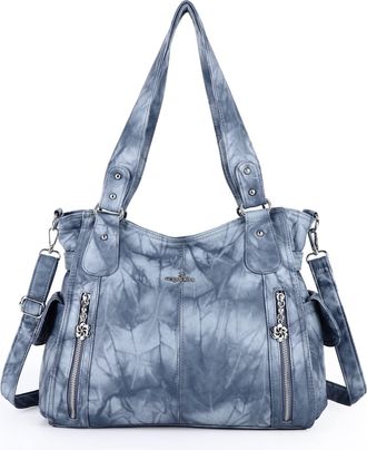 Angel Kiss Handtaschen f&uuml;r Damen, Hobo-Geldb&ouml;rse, ger&auml;umig, l&auml;ssig, Schultertaschen, PU-Tragetasche, Umh&auml;ngetasche f&uuml;r Damen, 7028blue