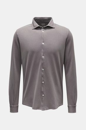 Fedeli Herren - Piqu&eacute;-Hemd Steve schmaler Kragen grau