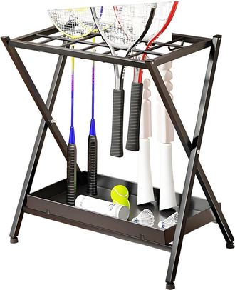 Generic Ausstellungsst&auml;nder Aus Eisen for Tennis- Und Badmintonschl&auml;ger, Auch for Springseile Tennisschl&auml;ger Geeignet(Black)