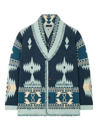 Alanui Icon Jacquard-Cardigan mit Fransen - Blau