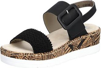 Rieker Sandales V3950 pour femme, Noir, 40 EU