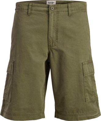 Jack & Jones Plus Size Cargoshorts JPSTCOLE MATTY CARGO SHORT MID PLS, Herren, Gr. 42 (4XL), N-Gr, olive night, Web, Obermaterial: 100% Baumwolle, JACK & JONES PLUSSIZE, uni