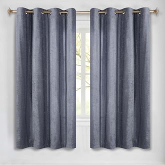 Superior Noor Chenille-Vorh&auml;nge, halbverdunkelnd, mit &Ouml;sen, w&auml;rmeisoliert, Sonnenschutz und Raumverdunkelung, Vorh&auml;nge f&uuml;r Schlafzimmer, Wohnzimmer, 2er-Set Pa