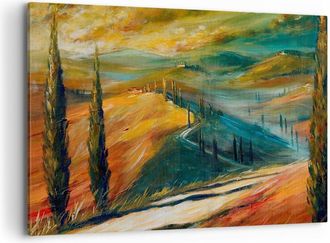 Arttor Wandbilder Dekoration Wohnzimmer Landschaft Toskana Reisen Bilder auf Leinwand 120x80cm Leinwandbild Schlafzimmer K&uuml;che Deko Wand Kunstdruck Art Gro&szlig; 