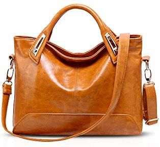 Nicole & Doris Nicole&Doris élégant Femme Sacs à Main Bandoulière Tote Sacs portés Main Crossbody Bag Sacs portés épaule Messenger Grand Bag PU Marron
