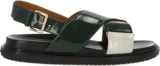 Marni Femme, Chaussures, Vert, Taille: 36 EU Sandales Plates