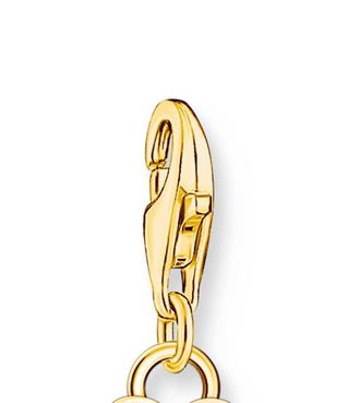 Thomas Sabo pendentif charm plaqu&eacute; or avec fleur violette en or, blanc, rose, violet-Jaune