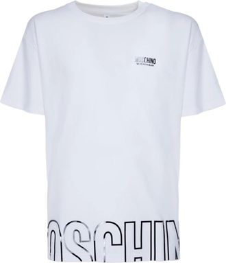Moschino Homme, Tops, Blanc, Taille: 2XL Logo Jersey T-Shirt