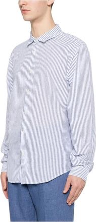 Woolrich Homme, Chemises, Bleu, Taille: 2XL Chemise Ray&eacute;e en Lin