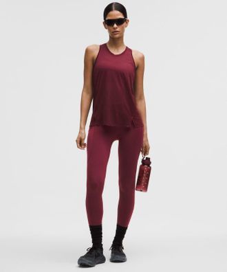 lululemon Legging Fast and Free taille haute en molleton Poches pour Femmes - 71 cm - Burgundy - Taille 10