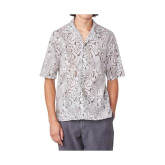 Officine Générale Homme, Chemises, Multicolore, Taille: XL Chemise à manches courtes à micro-imprimé