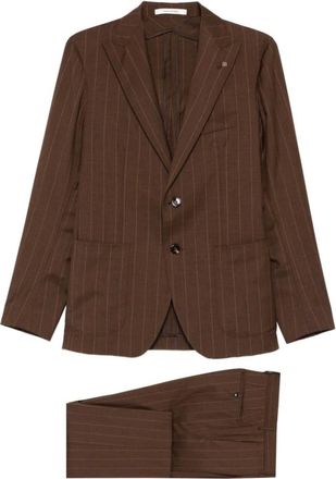 Tagliatore Homme, Costumes, Brun, Taille: M Pinstripe Suit