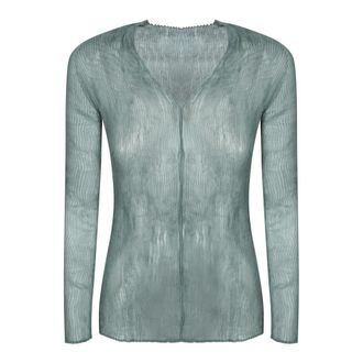 Issey Miyake Chiffon Twist Top - - Blouses & Shirts - Damen - Gr&uuml;n - M