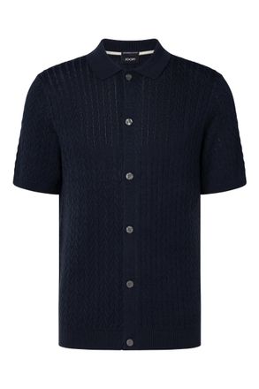Joop Poloshirt JOOP Tristao, Herren, Gr. L, dunkelblau, Strick, Obermaterial: 100% Baumwolle, unifarben, regular fit, Rippb&uuml;ndchen, Shirts