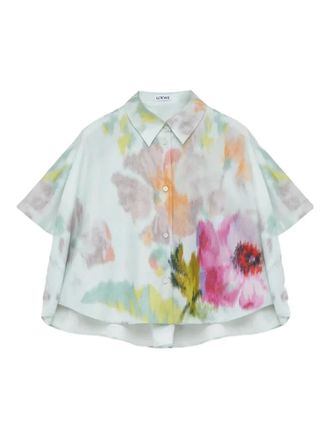 Loewe Hemd mit Blumen-Print - Blau