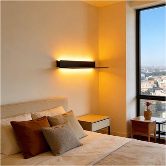 Generic Schwimmendes B&uuml;cherregal aus Aluminiumlegierung, wandmontiertes LED-beleuchtetes Ausstellungsregal for Schlafzimmer/Wohnzimmer/Schrankaufbewahrung und