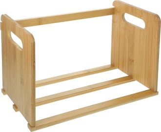 BESPORTBLE FONDOTIN Massives Desktop Regal aus Holz mit Buchst&uuml;tze Multifunktionaler Schallplatten CD aufbewahrungsw&uuml;rfel Praktischer Schreibtisch B&uuml;cherhalter f