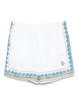 Casablanca Greca Wave Badeshorts - Wei&szlig;