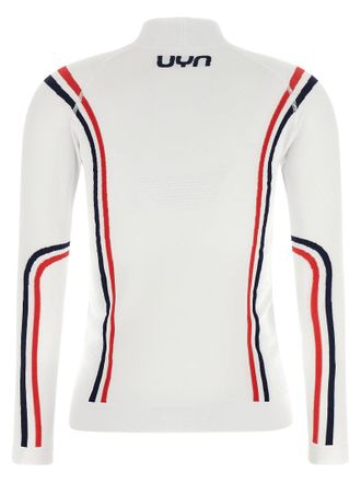 Perfect Moment Contrasting Striped Technical Sweater - White