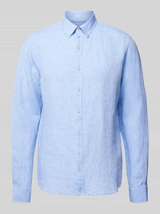 Brax Modern Fit Leinenhemd mit Button-Down-Kragen Modell Dirk