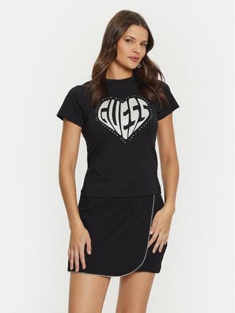 Guess T-Shirt V5RI08 J1314 Schwarz Slim Fit