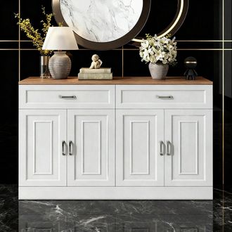 Generic Sideboard mit integriertem Rebounder & Regalen »VitalFit« - Multifunktionales Möbelstück mit natürlicher Holzmaserung