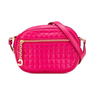 Celine Sac bandouli&egrave;re matelass&eacute; doccasion avec d&eacute;tail cha&icirc;ne - Femme - Pre-owned - Rose - Taille: ONE Size