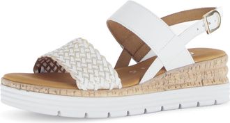 Gabor Damen Riemchensandalen, Frauen Sandalen,Freizeitschuhe,offene Schuhe,Strandschuhe,Sandaletten,bequem,Weiss/Platino(Gold),37.5 EU / 4.5 UK