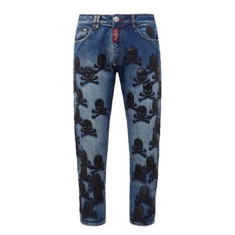 Philipp Plein Denim Hosen Detroit Fit Skull - - Jeans - Herren - Blau - W29
