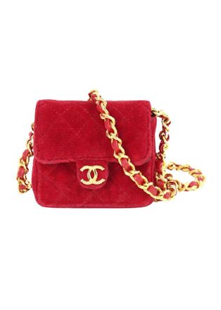 Chanel 1990 Velvet Micro Flap Bag
