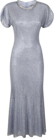 Self Portrait Femme, Robes, Bleu, Taille: 40 FR Robe Midi en Maille Strass