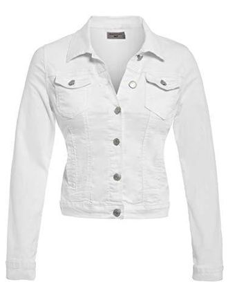 SS7 Nouvelles Femmes Extensible Veste en Jeans, Tailles 8 à 14 - Blanc, 38