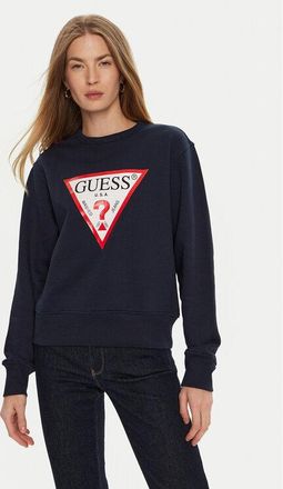 Guess Sweatshirt W2YQ16 KBA11 Dunkelblau Regular Fit